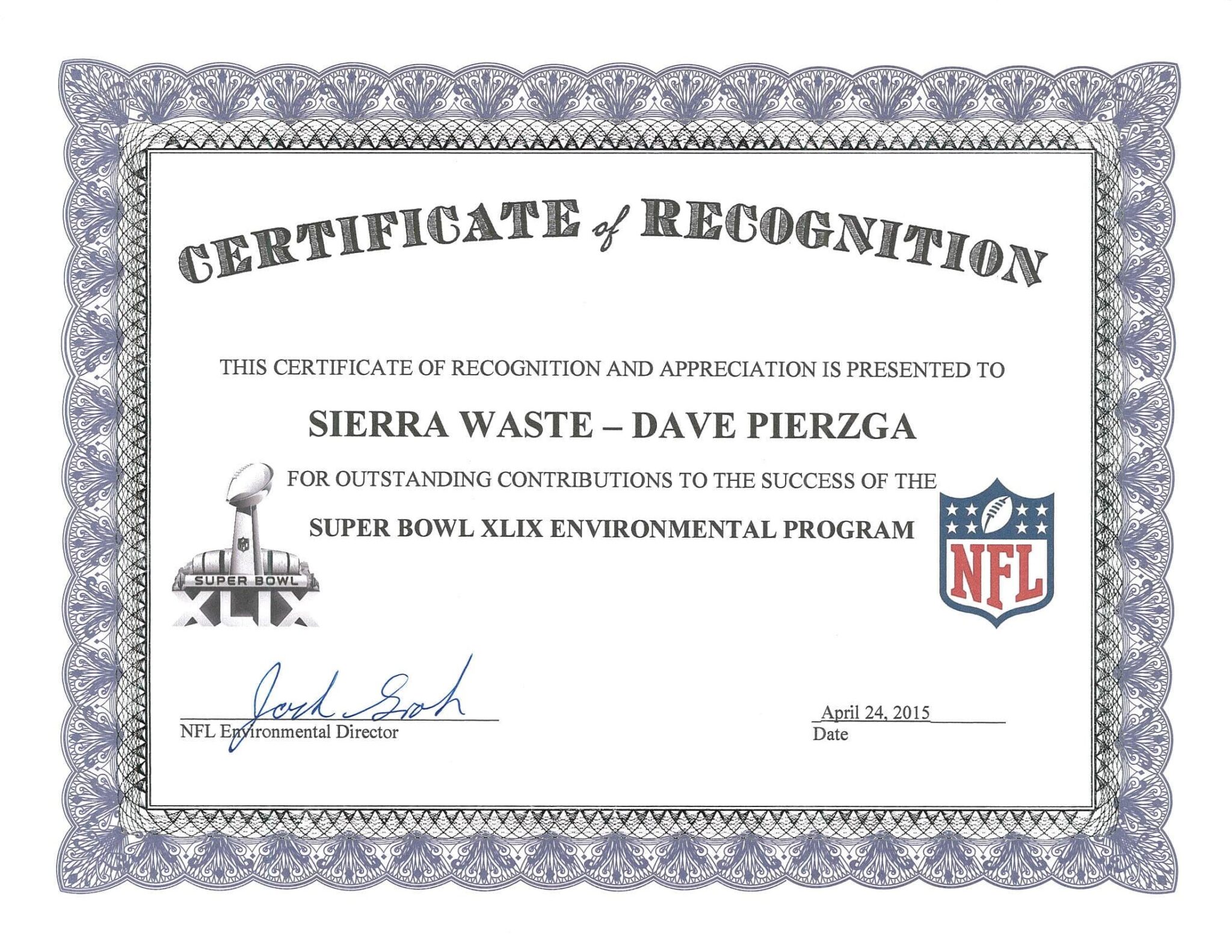 Championing Sustainability in the NFL | Sierra Waste
